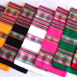 Inca Andean Runner, Tablecloth, Turquoise, Hispanic,andean Table Runner ...