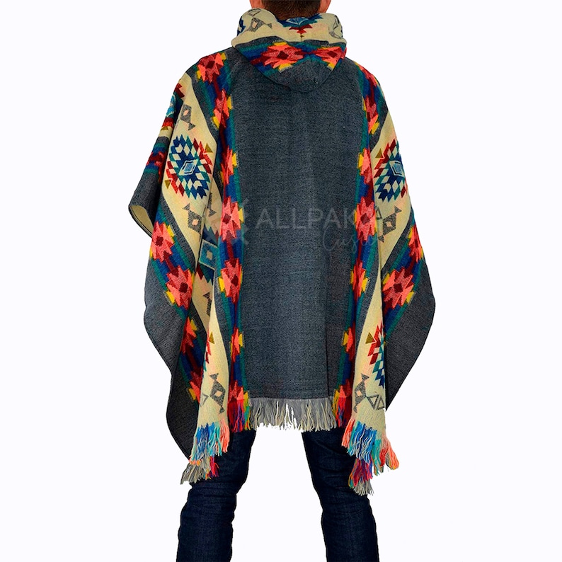 Peruvian Poncho With Inca Designs / Ponchos Knitted in Alpaca Wool ...
