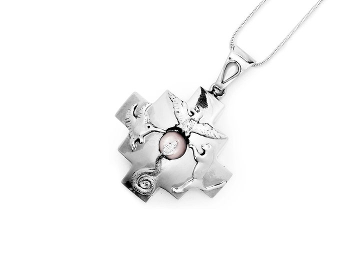 Pulsera Inca Con Diseño Chakana En Plata 950 Con Incrustaciones De ...