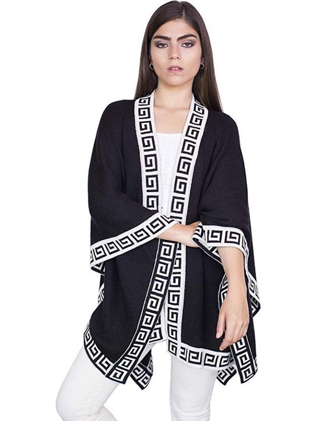 Handmade Peruvian Alpaca Cape: Geometric Embroidered Wool Poncho - Etsy