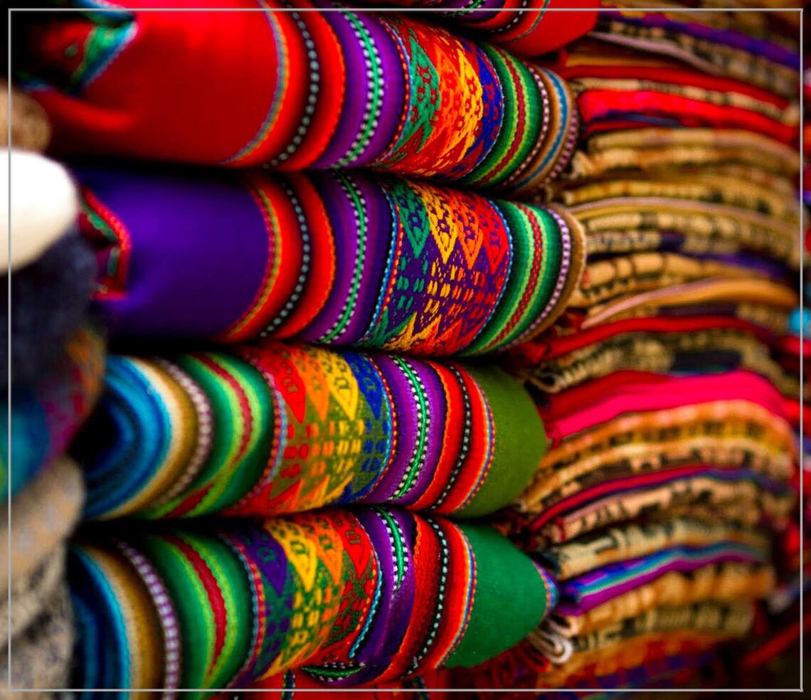 Colorful Fabrics/peruvian Blanket/aguayo Ethnic Textile/cusco - Etsy