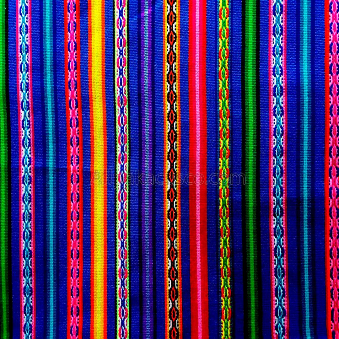 Peruvian Cotton Blanket for Patio / Blue / Sewing Fabric for Curtains ...