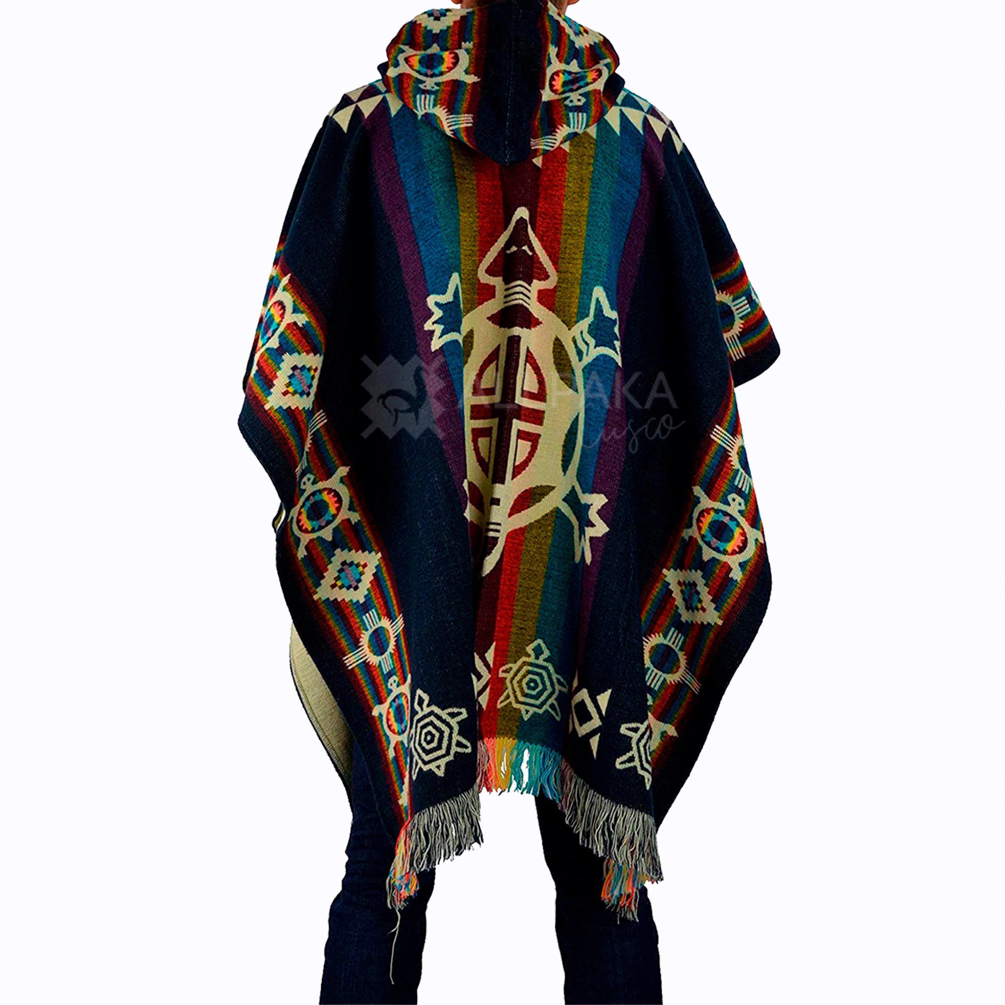 Peruvian Poncho With Inca Designs / Ponchos Knitted in Alpaca Wool ...