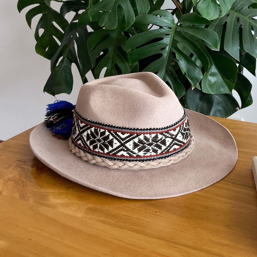 UNISEX Andean Hat, Peruvian Cowboy Hat, Alpaca Band Hat, Fedora Hat ...