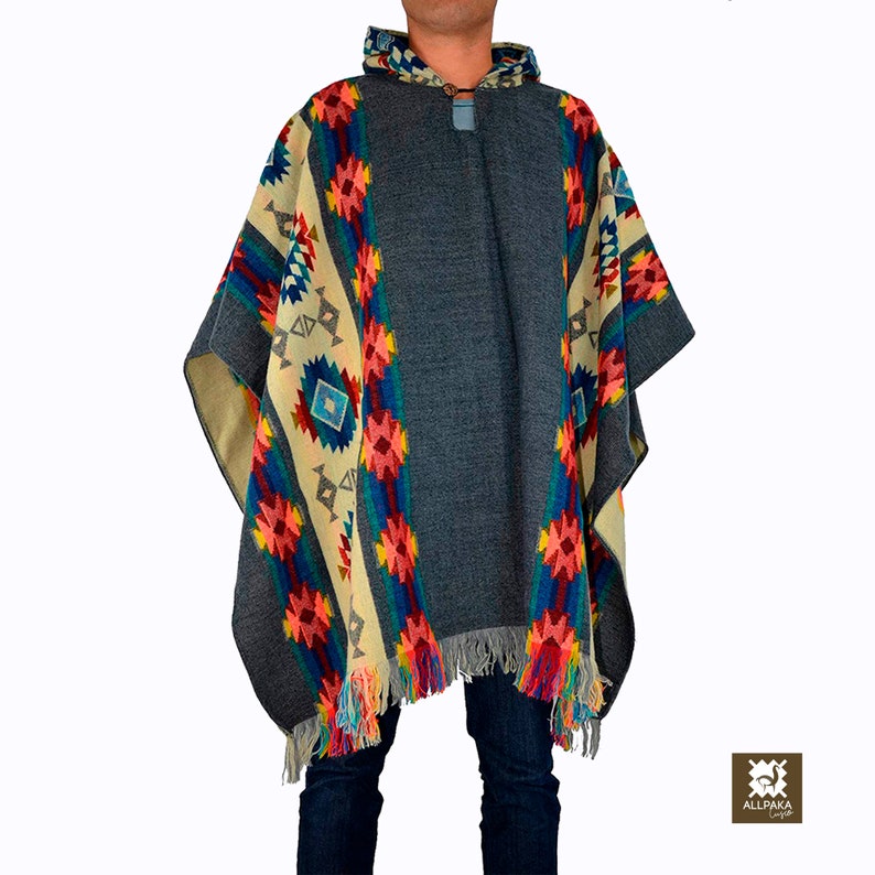 Peruvian Poncho With Inca Designs / Ponchos Woven From Alpaca - Etsy