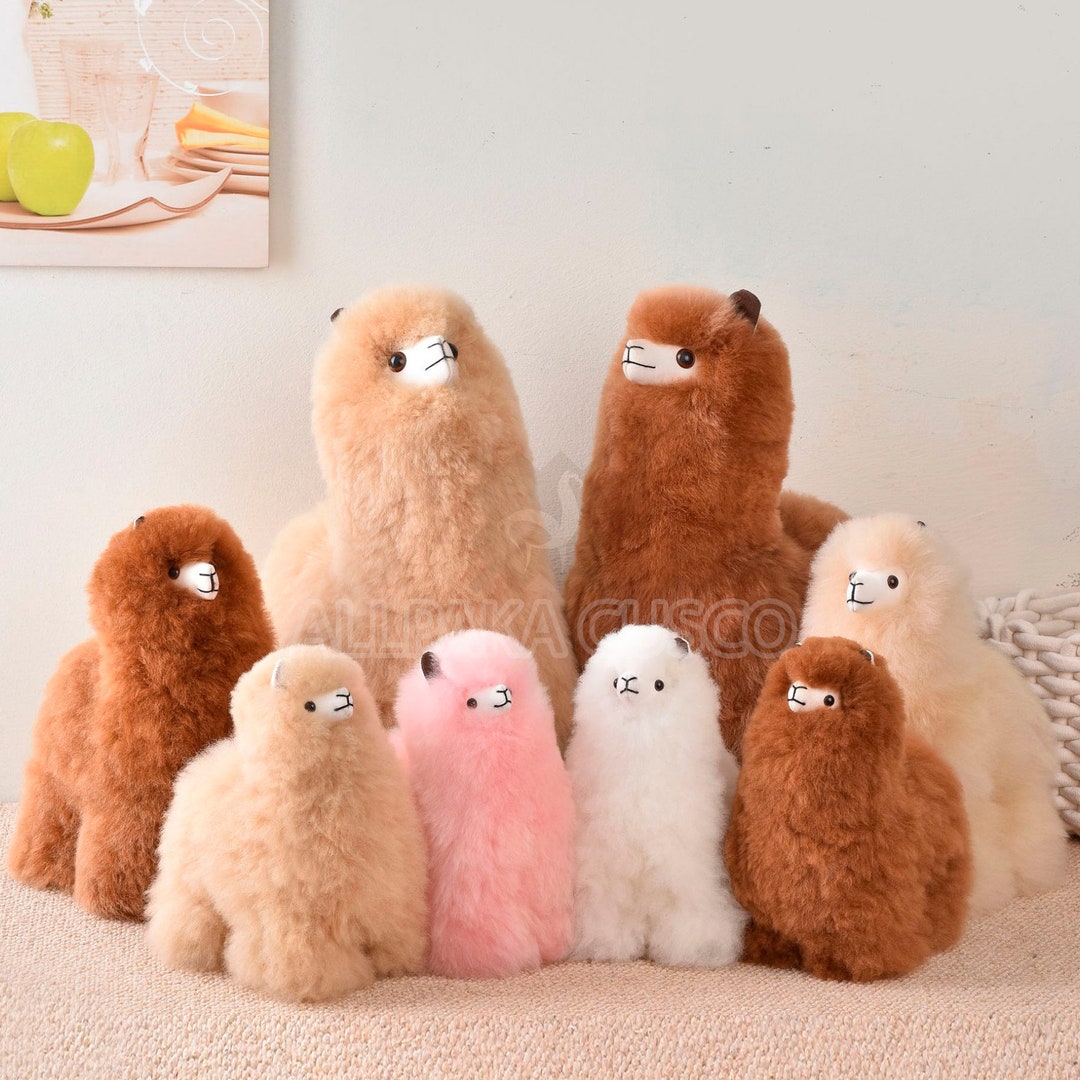 Adorable Beige Alpaca Stuffed Toy - 100% Genuine Peruvian Alpaca Fur ...