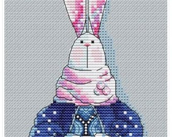 Rabbit Matrona DMC Cross Stitch Chart Needlepoint Pattern | Etsy