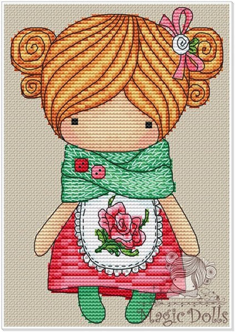 Doll Tea Rose Series Magic__dolls. DMC Cross Stitch Chart - Etsy