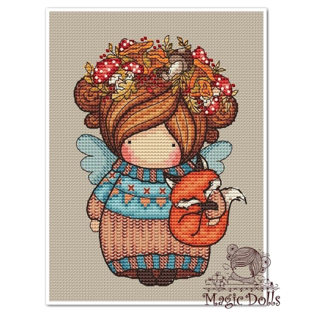 Doll Mushroom (175), Series MINI Magic__dolls DMC Cross Stitch ...