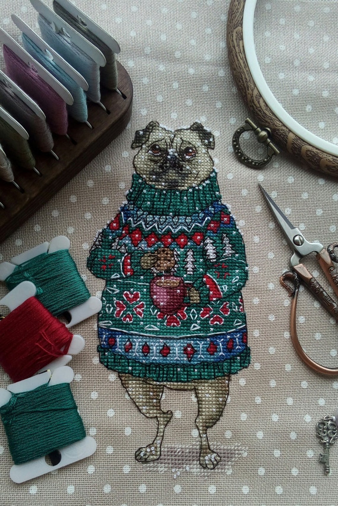 Dog Cross-stitch Design in PDF Format Series by Julia | Etsy