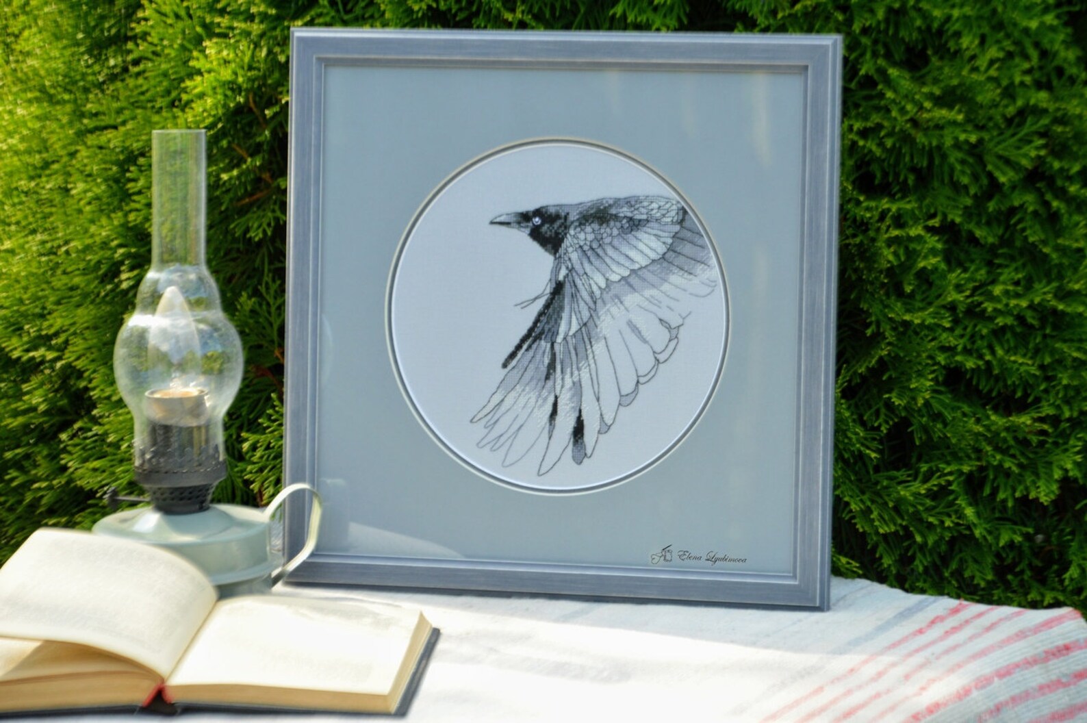 Raven, DMC Cross Stitch Chart Needlepoint Pattern Embroidery Chart ...