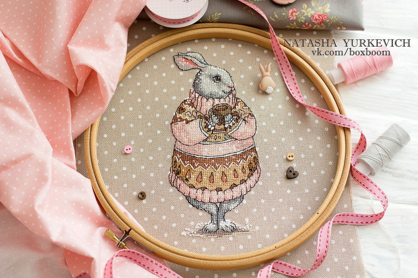 Rabbit, Cross-stitch Design in PDF Format, Series by Julia Selina’s ...