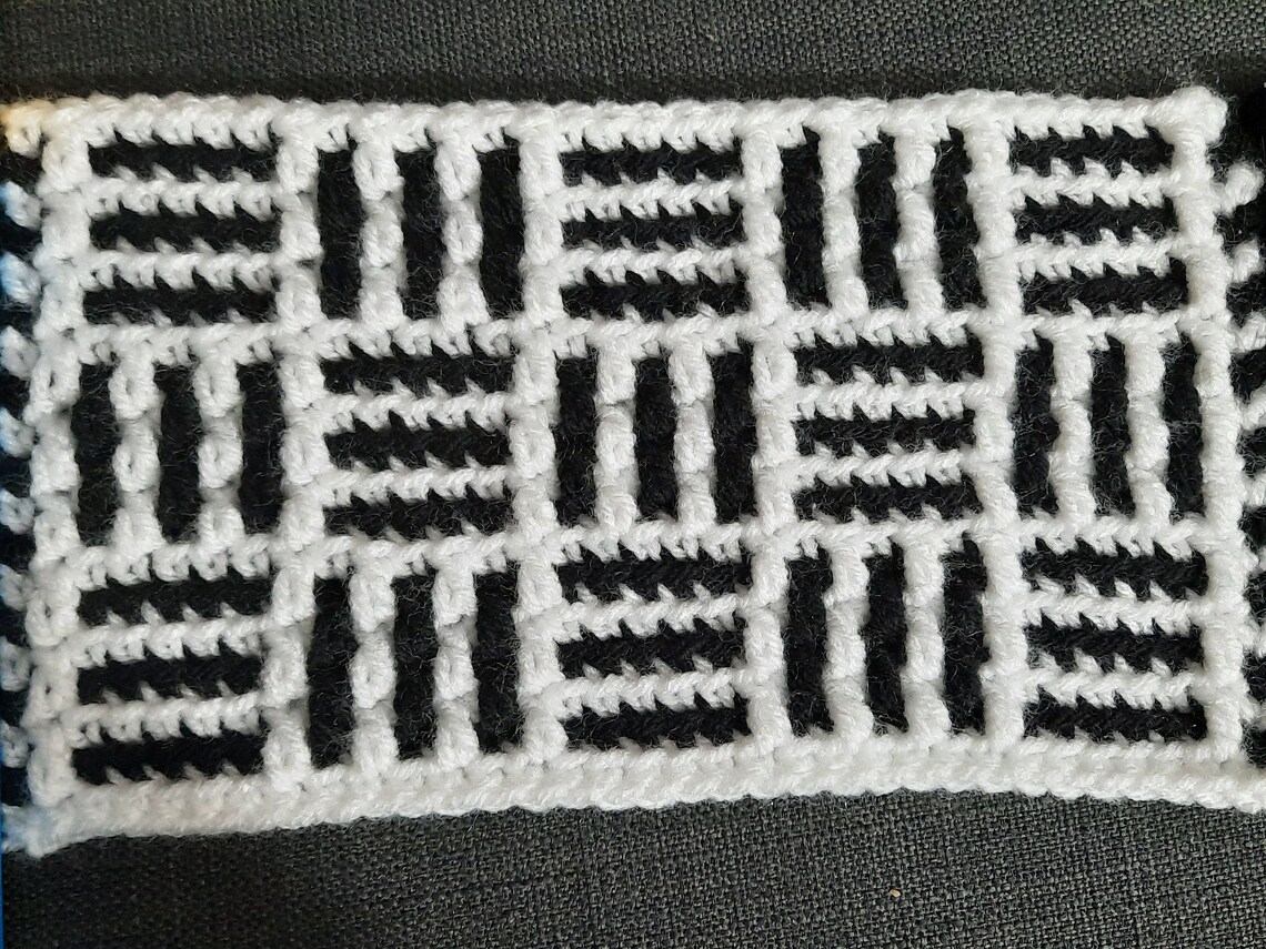 Mosaic Crochet Bundle Pattern, Mosaic Crochet Stripe Check Pattern ...