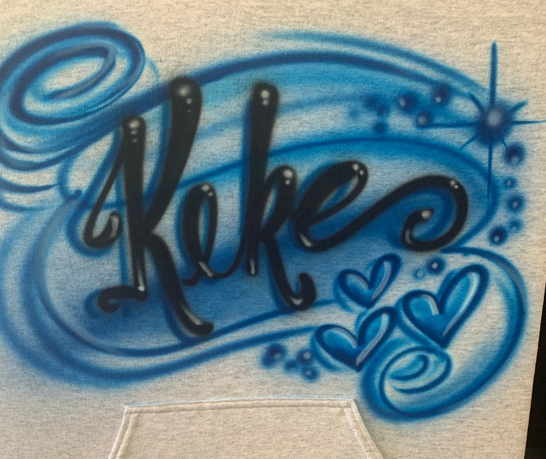 Airbrush Script Heart Name T Shirt Baby One Piece Hoodie - Etsy