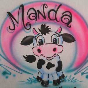 Airbrush COW T Shirt Baby One Piece Hoodie Sweatshirt Custom Airbrushed ...