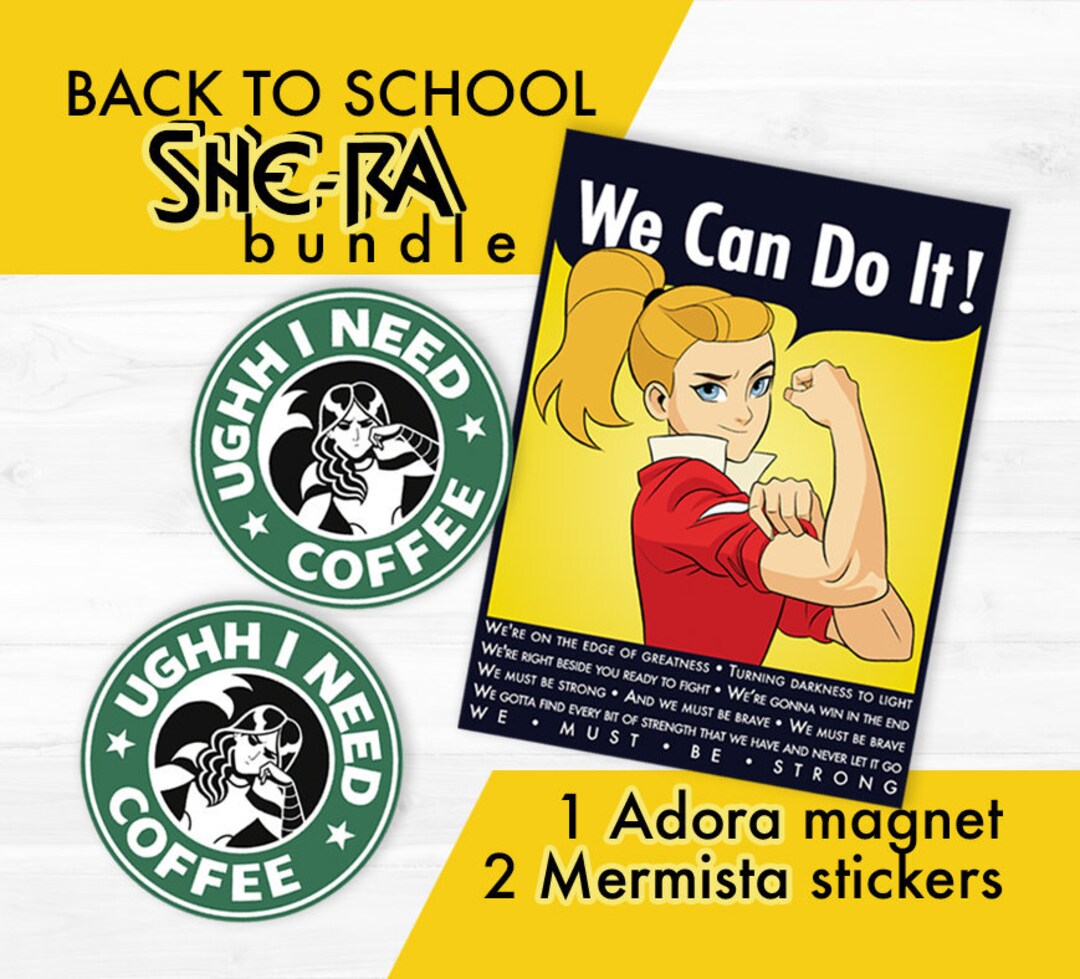 3 She-ra Items Back to School Bundle - 1 Adora We Can Do It! Magnet + 2 ...