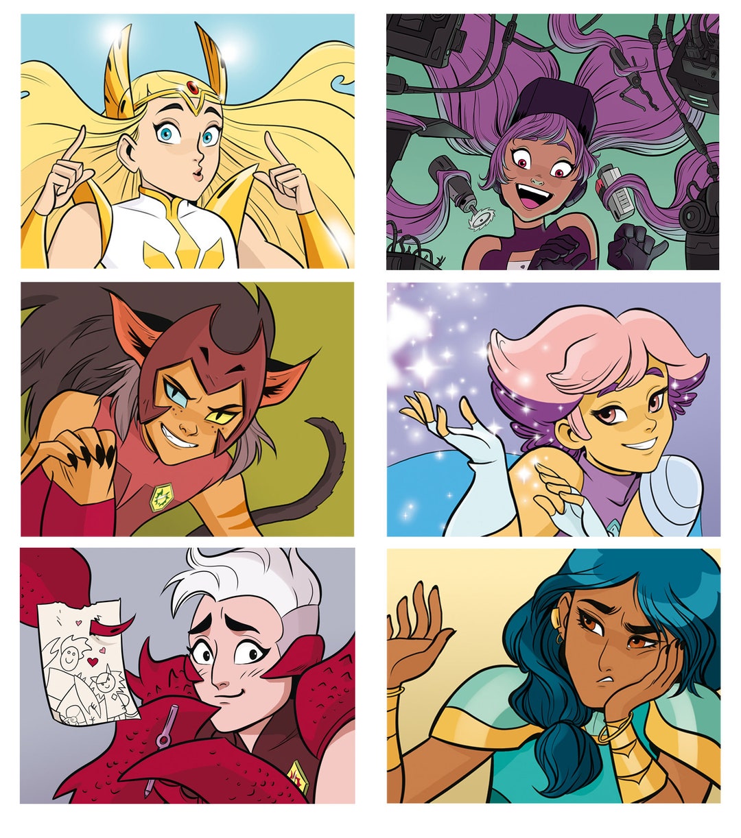 She-ra Postcard Pack 13 Characters Including: She-ra, Glimmer, Catra ...