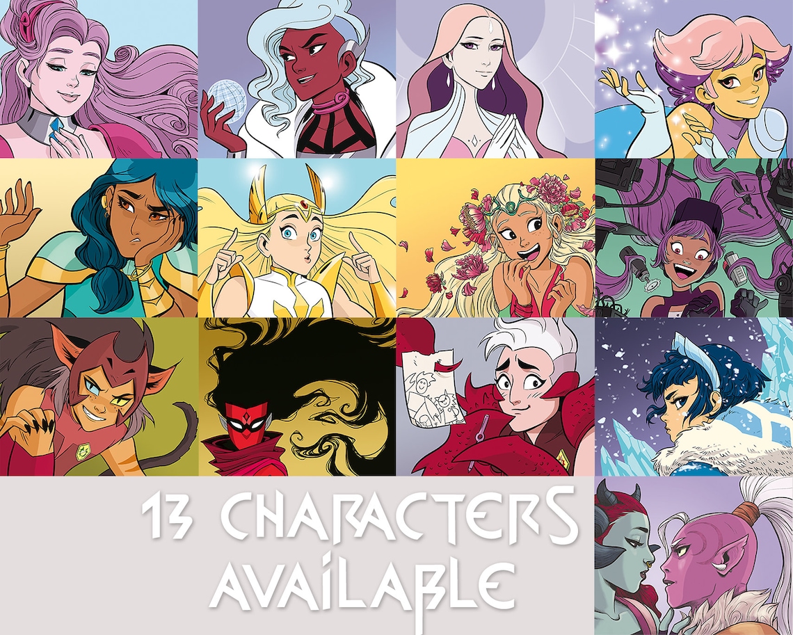 She-ra Portrait Prints - She-ra, Glimmer, Entrapta, Scorpia, Catra ...