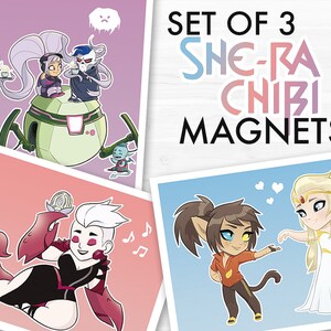 Set of 3 She-ra Chibi Magnets Catra Adora Entrapta - Etsy