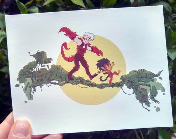 Chibi Scorpia and Catra Postcard calvin & Hobbes Tribute - Etsy