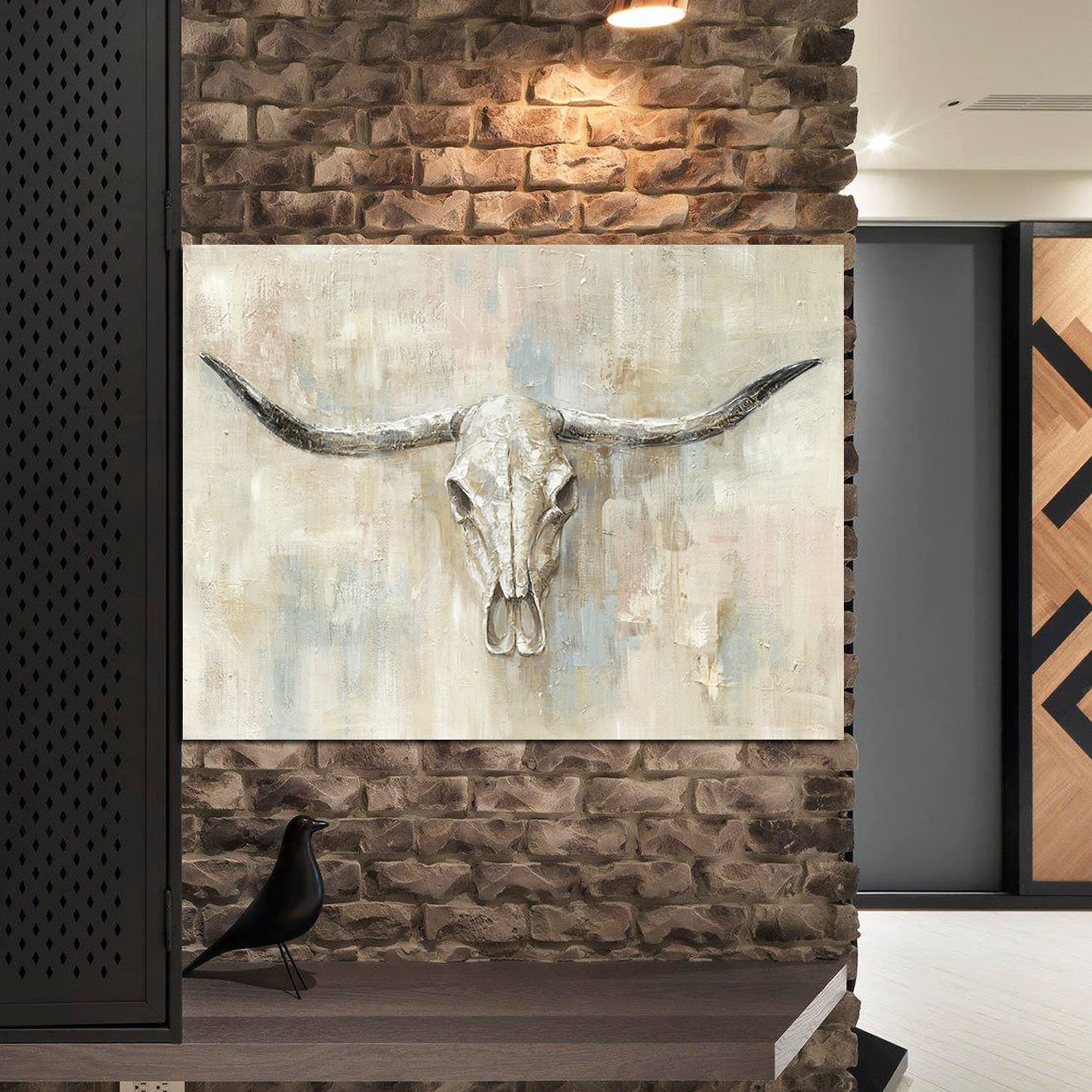 Large Bull Head Oil Paintingbull Head Oil Painting Bull - Etsy