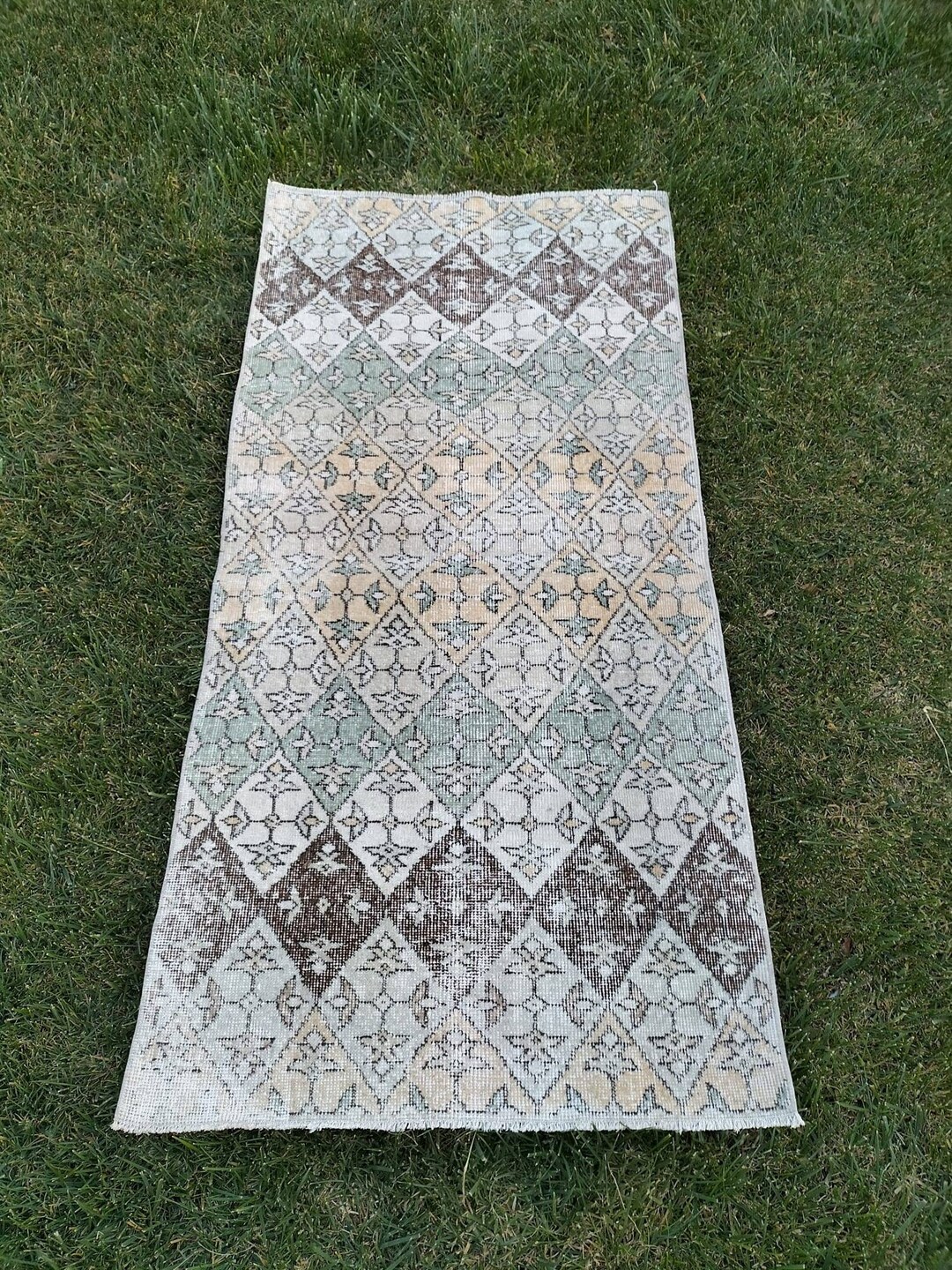Oushak Runner Rug 6.3 X 3 Ft Turkish Runner Vintage Runner Decorative ...