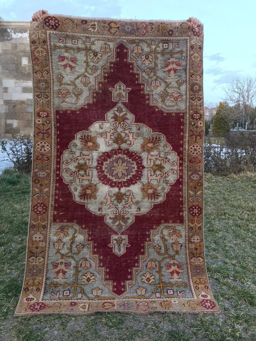 Red Vintage Rug Antique Rug Area Rug Turkish Rug Oushak Rug - Etsy