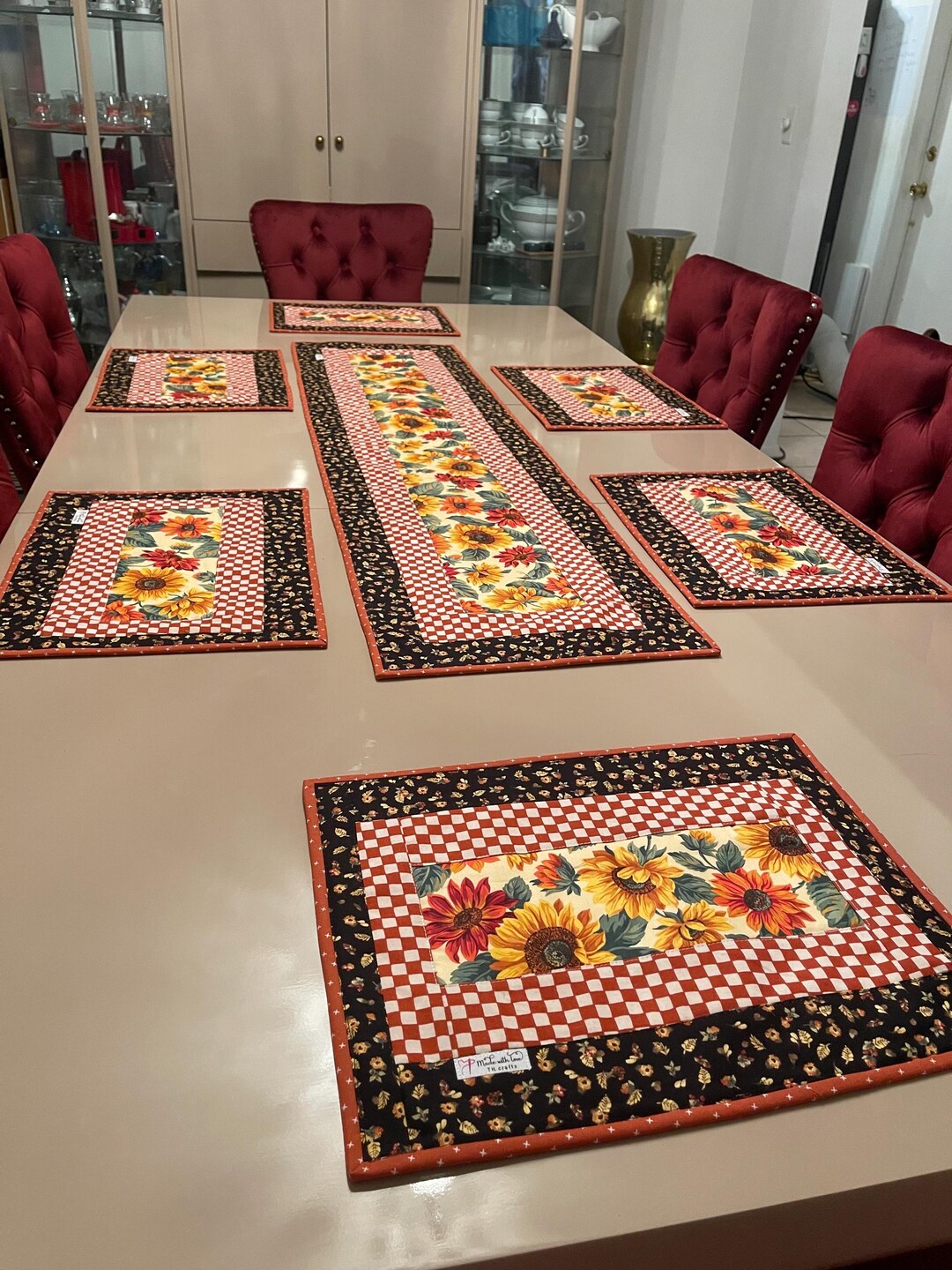Handmade Quilted Table Runner Set - Etsy
