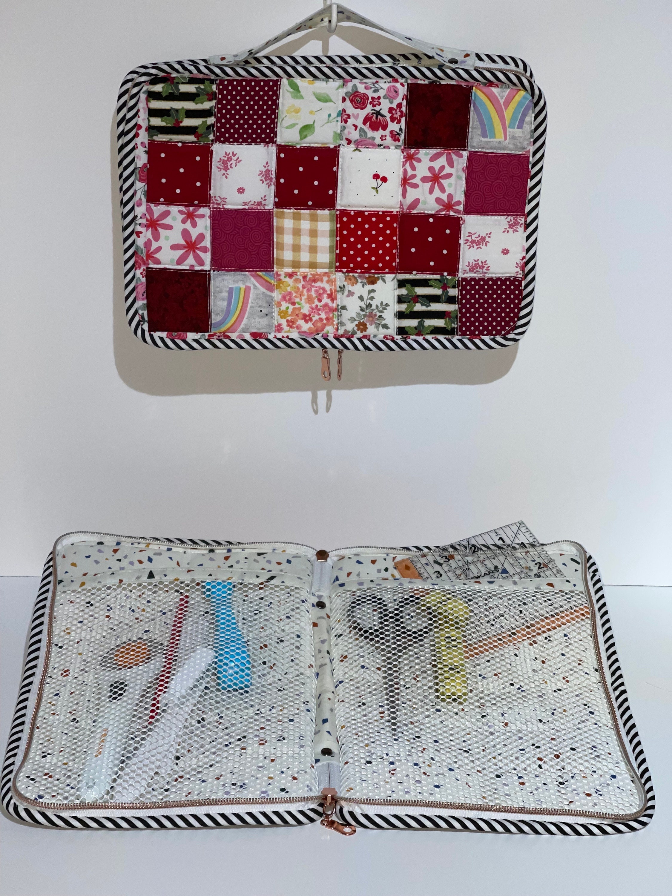 Patch Work Quilted Sewing Project Organizer: Cotton Craft Supply ...