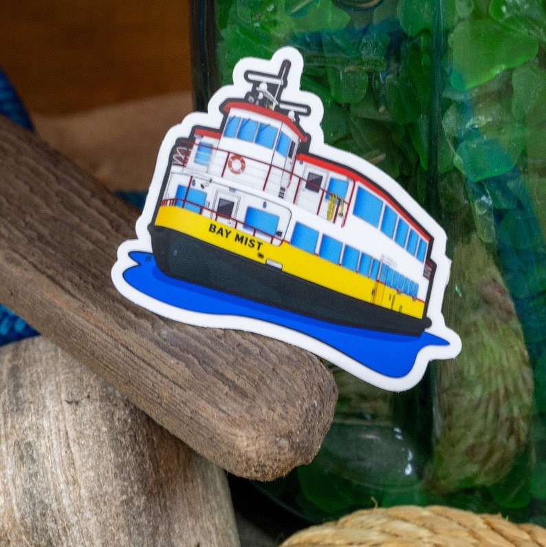 Casco Bay Ferry - Bay Mist - Portland, Maine Die Cut Vinyl Sticker ...