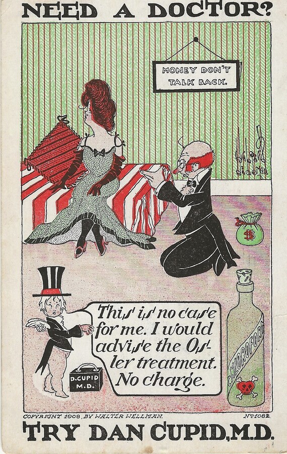 Vintage Postcard Need a Doctor Dan Cupid 1908 - Etsy