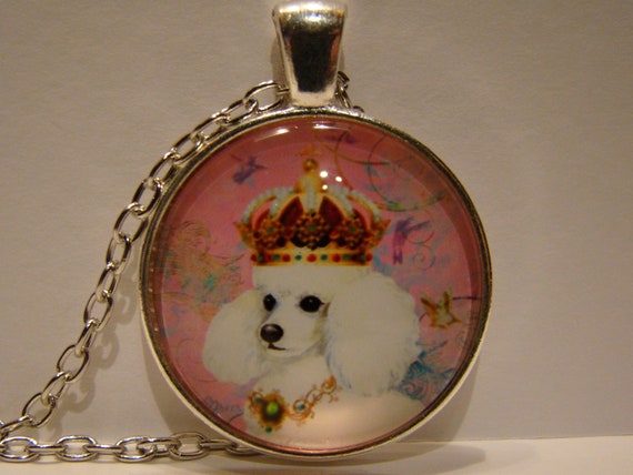 Necklace Chain Locket Necklace Glass Cabochon Poodle Dog - Etsy India