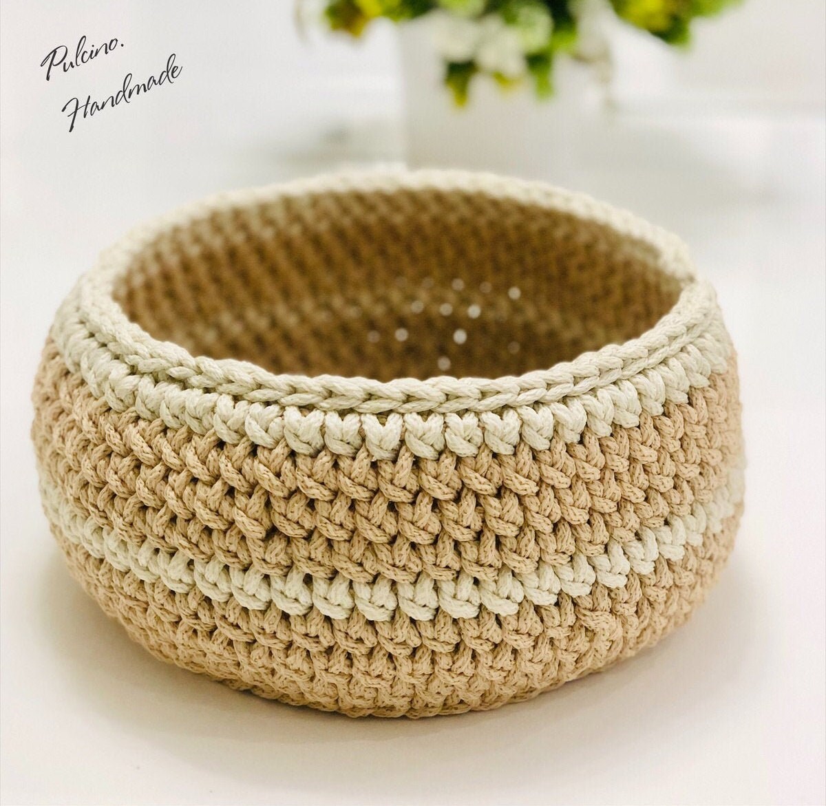 Bowl Crochet Basket Pattern Easy Round Crochet Basket PDF and - Etsy