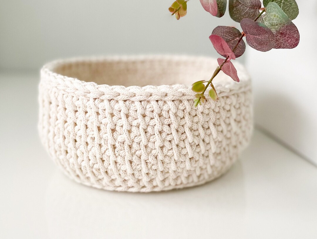 Easy Crochet Basket Pattern Pdf Crochet Bowl Pattern Video - Etsy