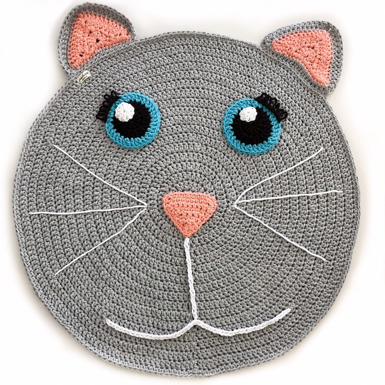 Crochet Rug Pattern Tutorial, Crochet Carpet Pattern, Cat Rug DIY ...