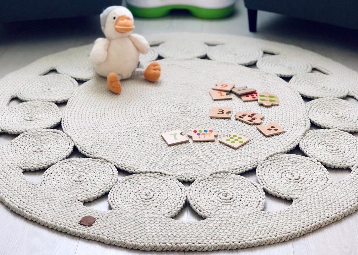 Area Crochet Rug Pattern Round Crochet Rug Pdf Tutorial - Etsy