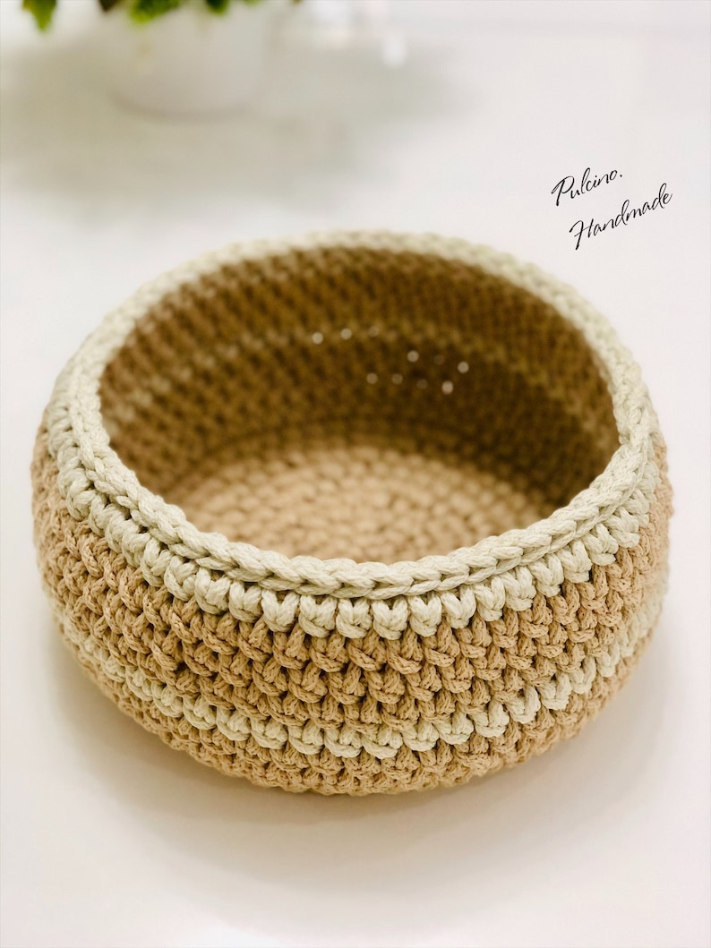 Bowl Crochet Basket Pattern Easy Round Crochet Basket PDF and - Etsy