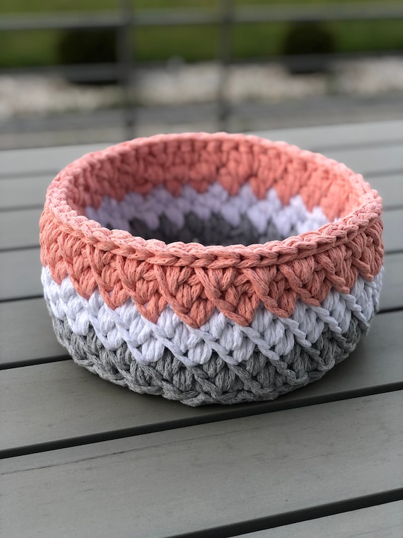 Crochet Round Basket Pattern Fabric Basket Tutorial Video - Etsy UK
