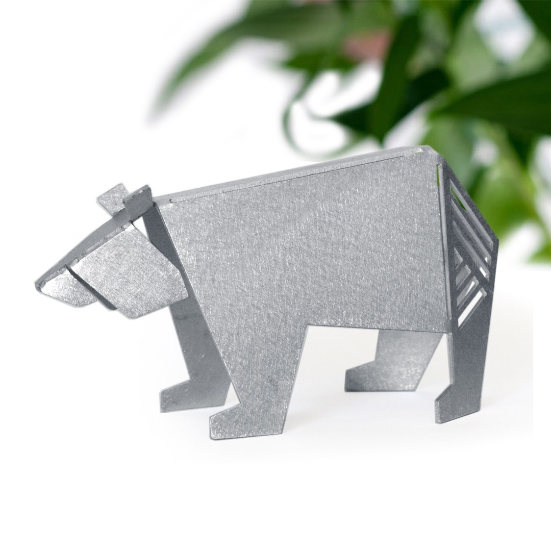 Bear Sculpture | Modern Bear Statue | Geometric Figurine | Desktop ...