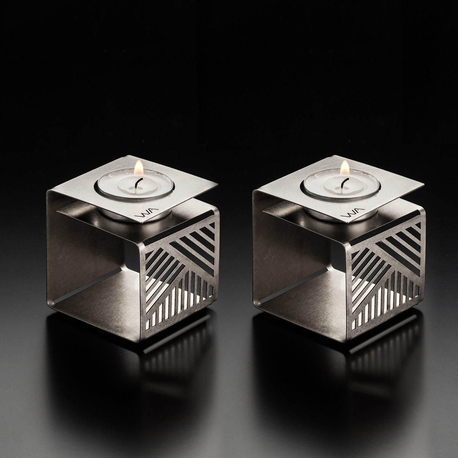 Modern Style Geometric Steel Sabbath Candlesticks - Etsy
