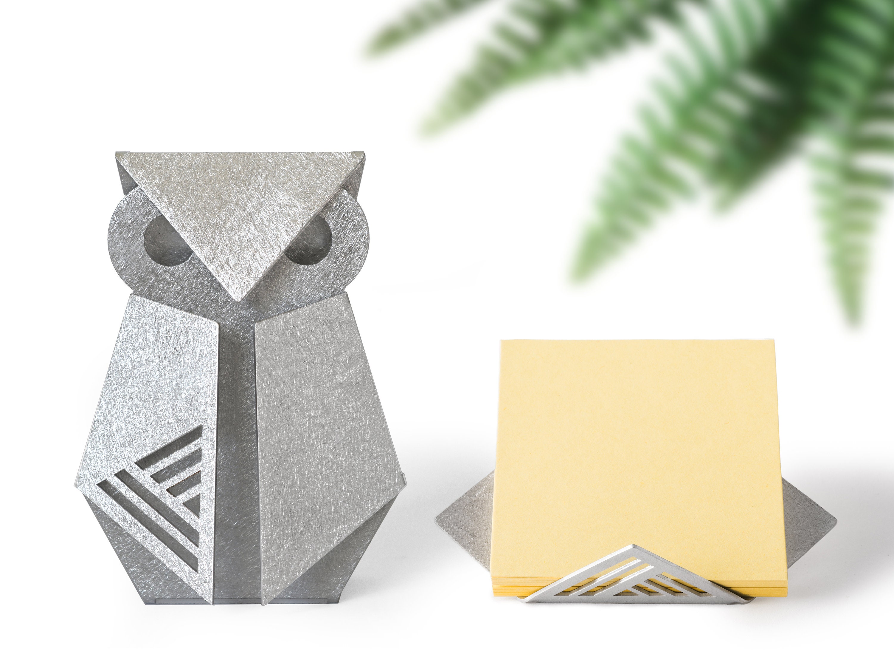 Geometric Modern Desk Accessories Set Memo Block Holder and Owl ...