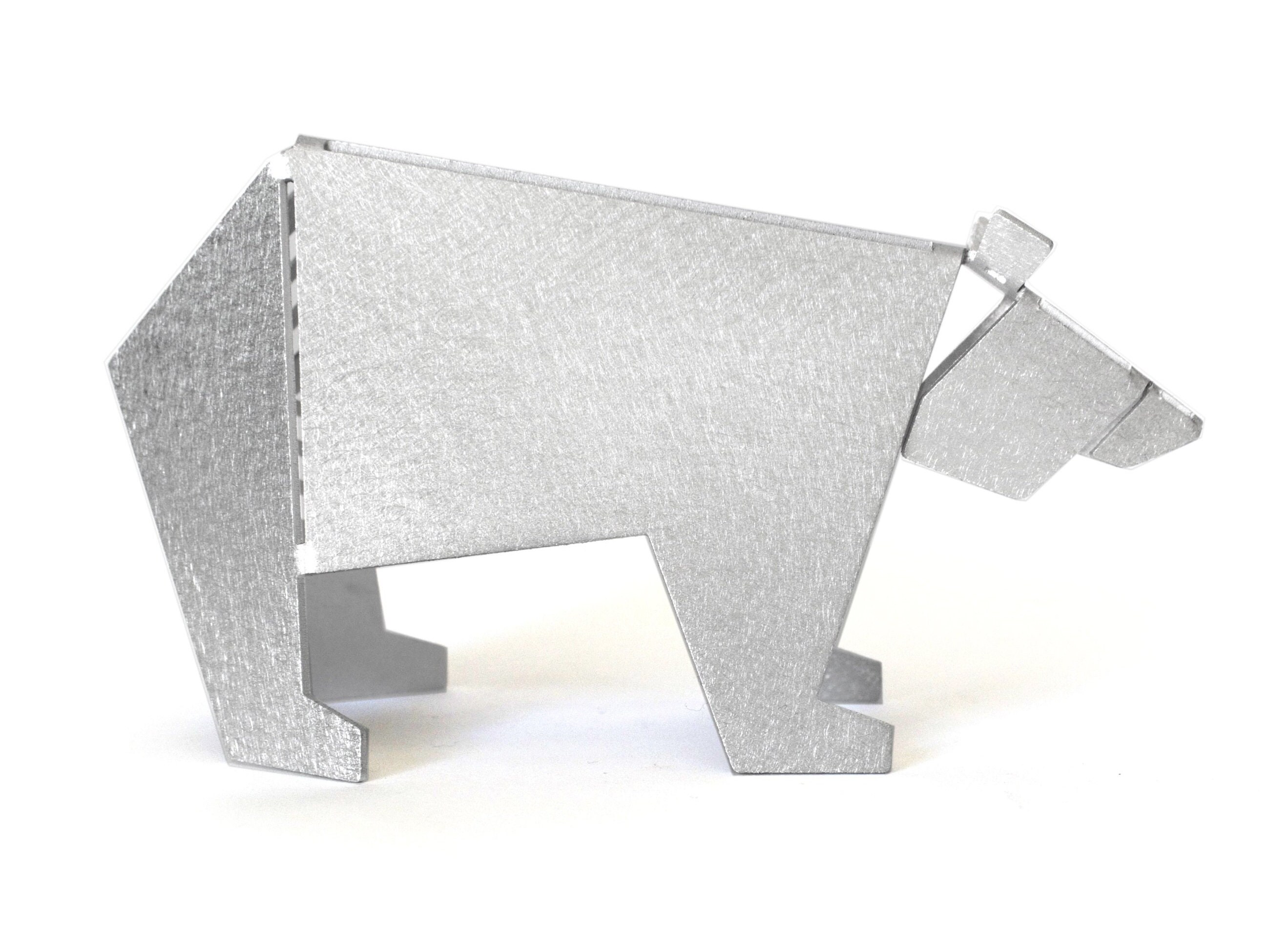 Bear Sculpture Modern Bear Statue Geometric Figurine Desktop Sitter ...