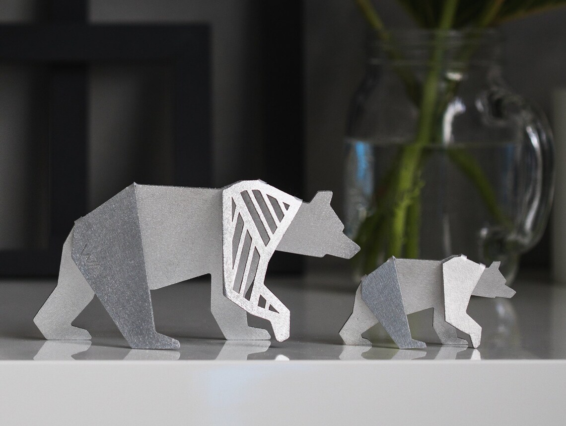 Mama Bear Baby Bear Mummy and Me Modern Geometric Bears. Gift Set - Etsy