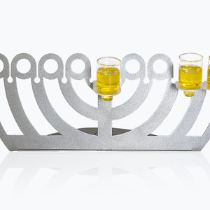 Hanukkiah Menorah for Oil Candles Minimalist Hanukkah | Etsy