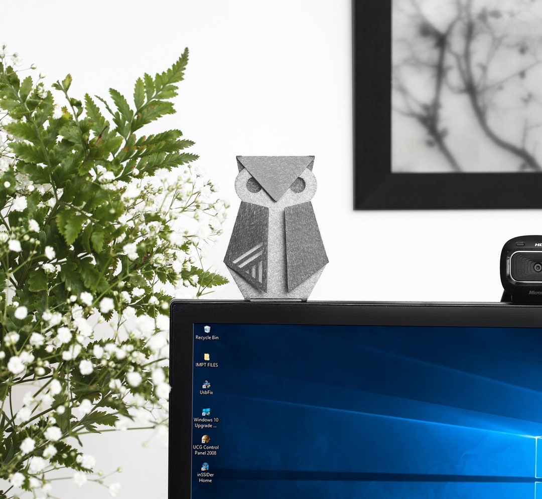 Owl Computer Sitter Bold Monitor Decor Modern Contemporary Office ...