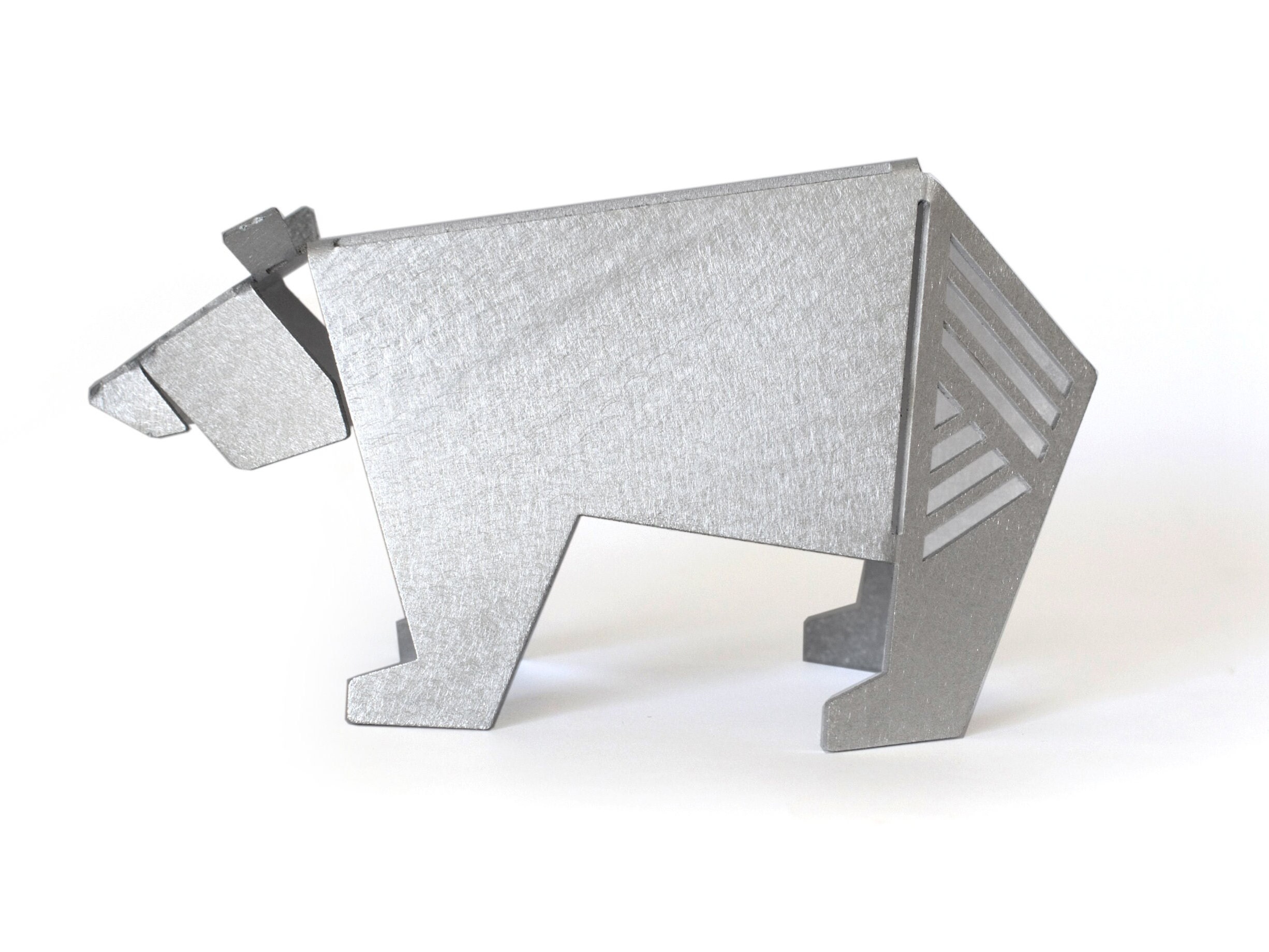 Bear Sculpture Modern Bear Statue Geometric Figurine Desktop Sitter ...