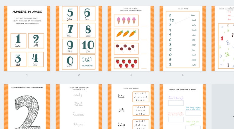 Numbers, Colours, Shapes IN ARABIC - Etsy