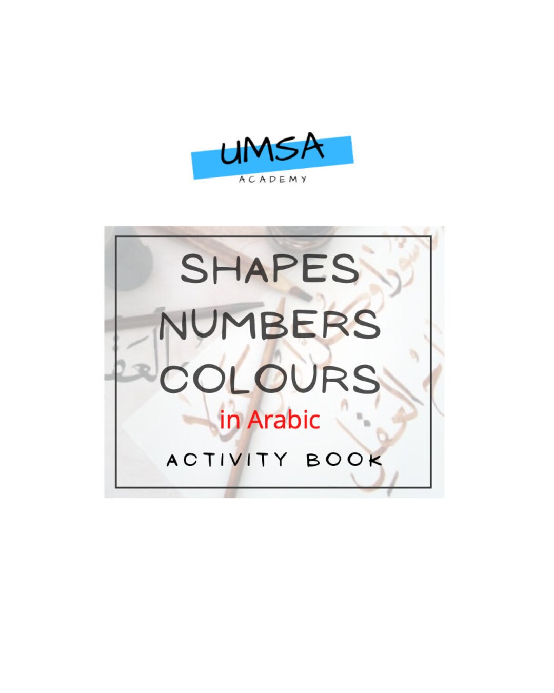 Numbers, Colours, Shapes IN ARABIC - Etsy