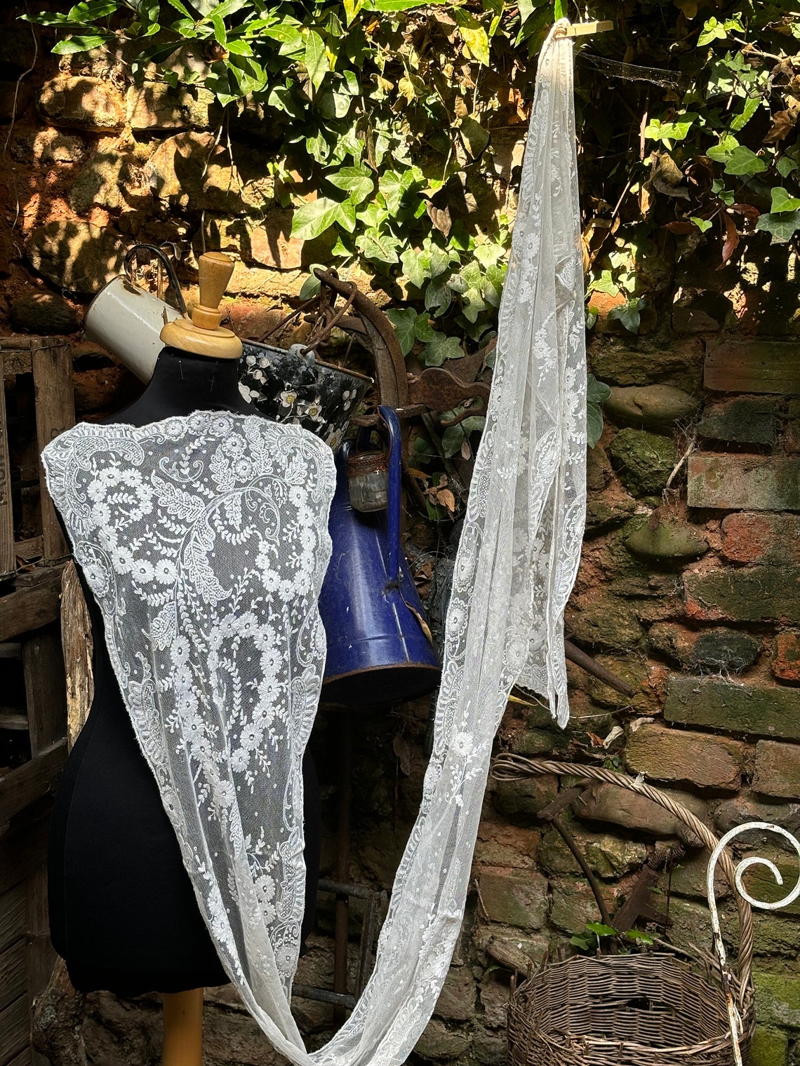 Edwardian Antique Embroidered Lace Shawl - Etsy