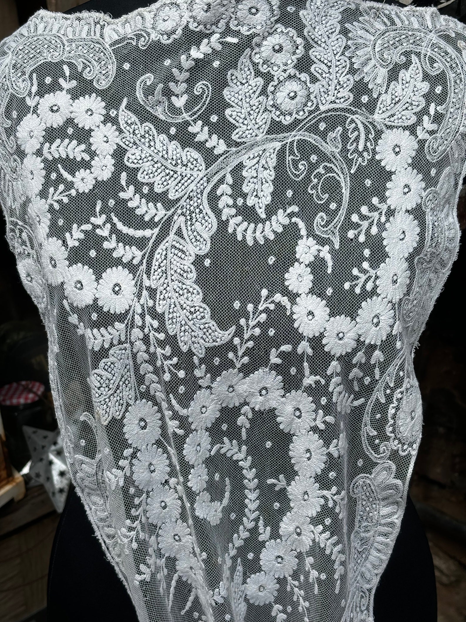 Edwardian Antique Embroidered Lace Shawl - Etsy